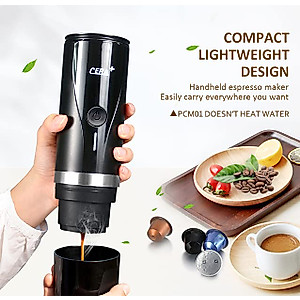 CERA+ Portable Espresso Maker Non-Heating Version Electric Coffee Machine Compatible Ground Coffee NS Pods Fast Brewing Espresso Machine for Office Travel (Electric Extraction Over 100 CUPS)