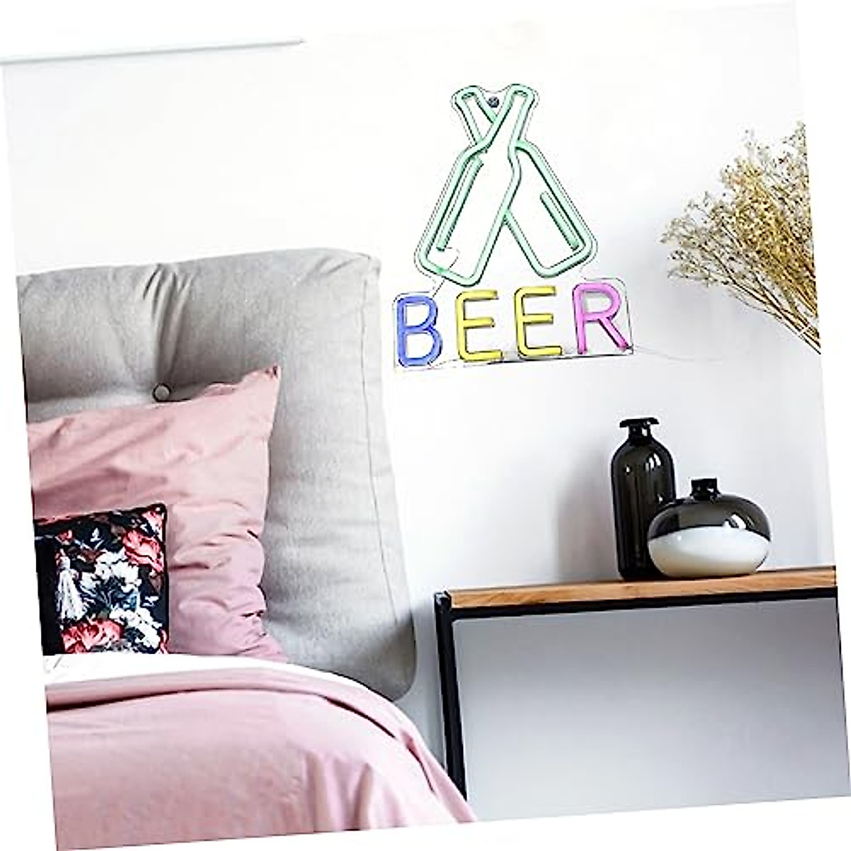 Angoily Neon Lights Bar Night Light Wine Neon Sign Led Neon Sign Led Neon Light Led Decor Beer Neon Light Usb Led Bedroom Decor As Transparent Backplane Decorative Lights White Shine