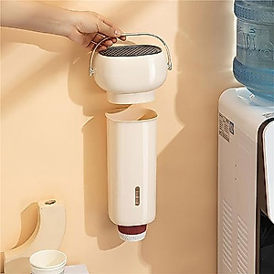 Csnbfiop Paper Cup Dispenser Wall Mounted Cup Storage Cup Holder with Tea Bag Storage Box for Home Offices
