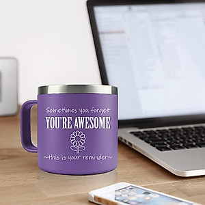 CHICKOR Best friend birthday gifts for women - Purple gifts Mug/Tumbler 14 oz Sometimes You Forget You're Awesome - Funny Idea,Thank You, Teacher, Mom, Her, Female, Coworker, Who Have Everything