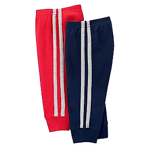 Simple Joys by Carter's Baby 4-Pack Neutral Pant, Dark Blue/Dark Grey/Grey Heather/Red, 24 Months