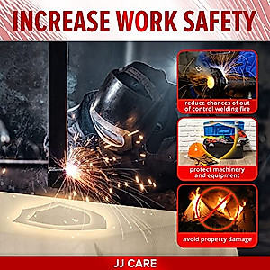 JJ CARE Welding Blanket - 1 Pack 6ft x 8ft Welding Mat - 850GSM Fiberglass Welding Blanket with Brass Grommets, Welders Blanket for Grill, Smoker Welding Blanket Heavy Duty, Welding Tarp & Shield