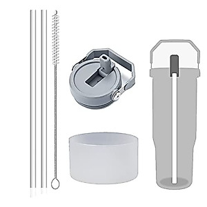 MLKSI Tumbler Set for Stanley Cup Accessories, Including Replacement Straw - Tumbler Lid - Silicone Boot and Brush for Stanley IceFlow Tumbler Stanley Flip Straw Stanley Water Bottle