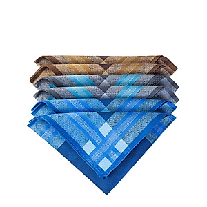 Men's Handkerchiefs,100% Cotton 6 Piece Gift Set