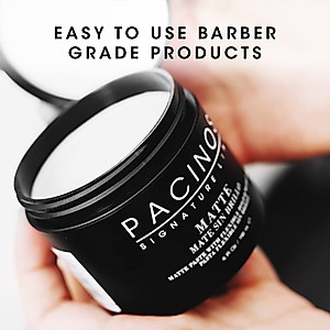 Pacinos Matte Hair Paste - Firm Hold, No Shine, Sculpting & Styling Wax, Long Lasting Definition & Texture, No Flakes, All Hair Types, 4 fl. oz.