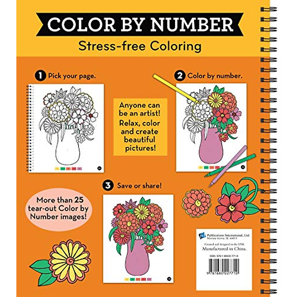 Brain Games - Color by Number: Stress-Free Coloring (Orange)