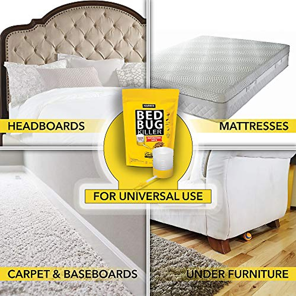 Harris Bed Bug Killer, Diatomaceous Earth (4lb with Duster Included Inside The Bag)