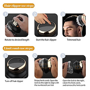 KEMEI 887 Hair Clipper for Men Circular Cordless Hair Trimmer, Self-Haircut Kit, Rechargeable LED Display