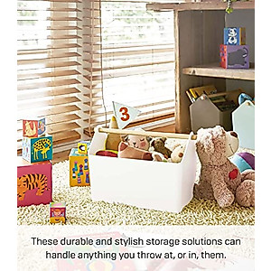 YAMAZAKI Home Storage Organizer/Cleaning Caddy/Storage Basket With Handle, Plastic + Wood, Handle, No Assembly Req.