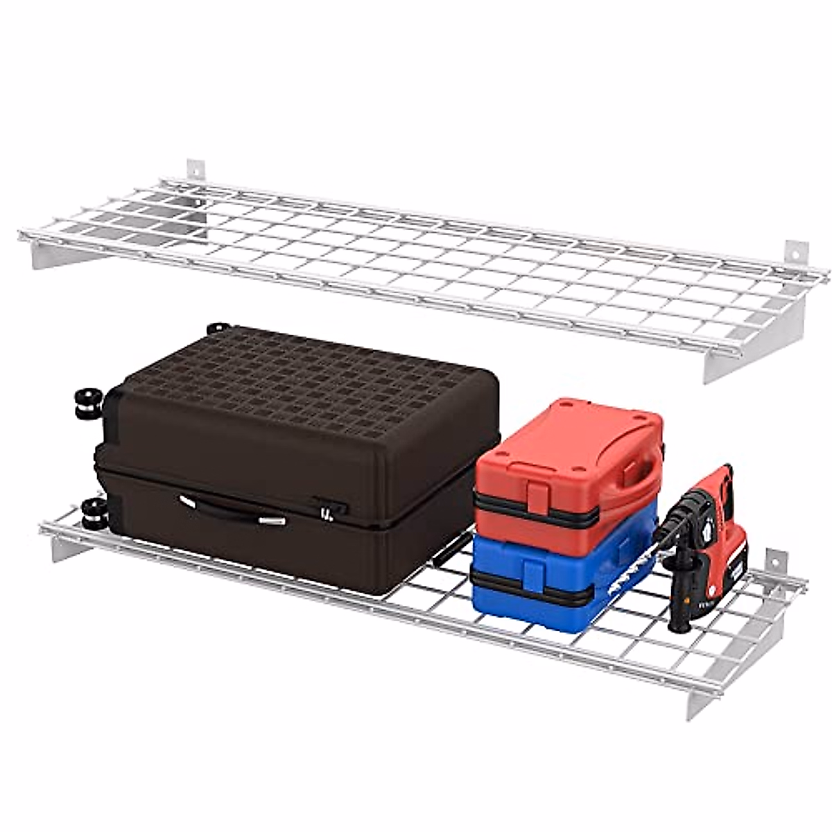 Wallmaster 2-Pack 2x4ft Heavy Duty Garage Wall Shelving 45-inch-by-15 ...
