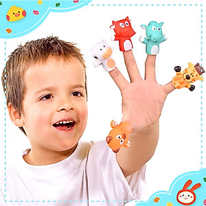 FUN LITTLE TOYS 12 PCs Easter Eggs Prefilled with Animal Finger Puppets, Easter Party Favors, Easter Basket Stuffers, Fillers Easter Egg Hunt, Goodie Bags Fillers, Classroom Prizes (12PCS)