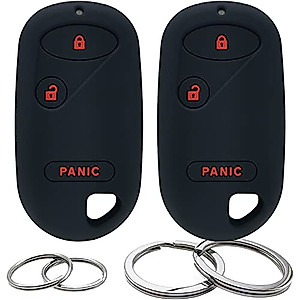 GFDesign 2 Pcs Silicone 3 Buttons Key Fob Cover Remote Case Keyless Protector Compatible with Honda Accord Civic Element Insight Pilot 72147-S5A-A01 NHVWB1U523 NHVWB1U521 A269ZUA106 72147-S04-A01