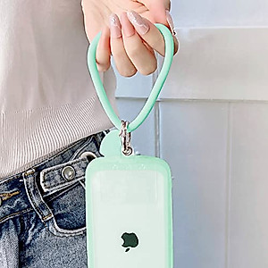 Naiadiy Silicone Heart Loop Phone Lanyard, Cell Phone Hand Wrist Lanyard Strap with Key Chain Holder, Universal for Phone Case Anchor Fit All Smartphones-Black