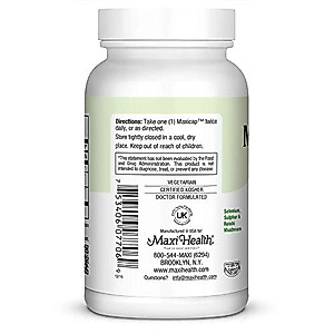 Maxi Health S&S - Selenium, Sulphur & Reishi Mushroom - Heart/Prostate Health - 60 Capsules - Kosher