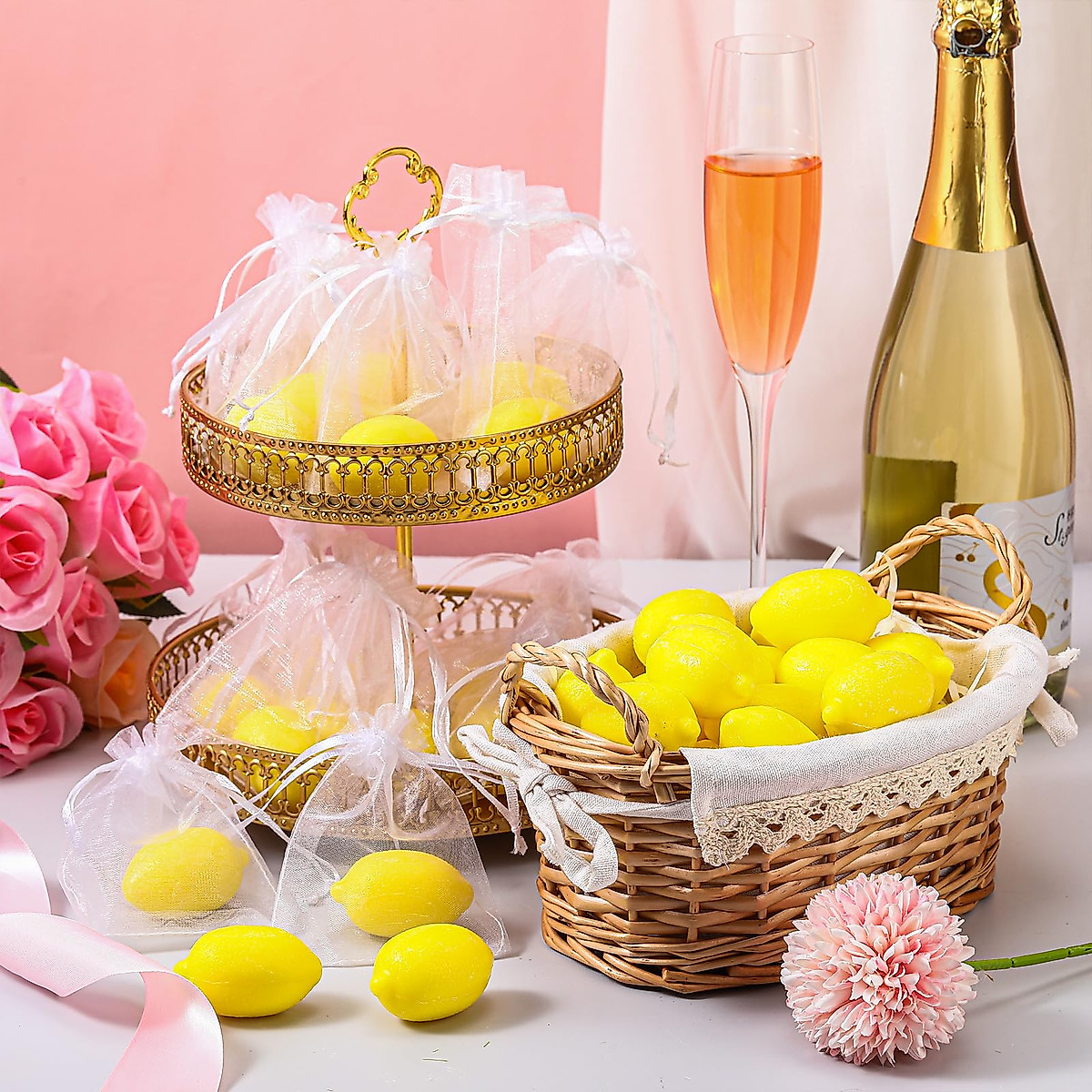 Dansib 30 Pcs Lemon Soap Party Favors Lemon Bridal Shower Favors Lemon Baby Shower Decorations Main Squeeze Themed Lemon Party Gift Lemon Shape Scented Botanical Soap for Wedding