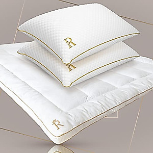 Royal Therapy 2-Pack Queen Shredded Memory Foam Pillows & Queen Mattress Topper – Bundle