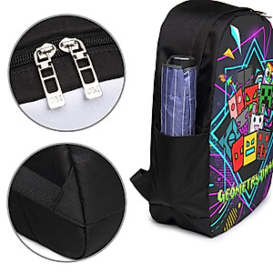 TKBIIuds Geometry Cube Dash Backpacks 17 In Multifunctional Computer Bag Casual Daypack Lightweight School Bag Bookbag