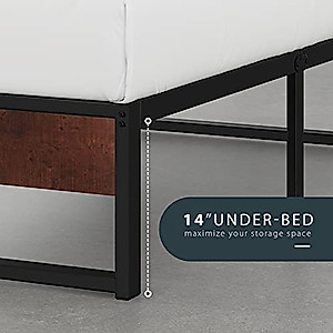Einfach Queen Size 14 Inches Metal Platform Bed Frame, Mattress Foundation with Metal Slat Support, No Box Spring Needed, Easy Assembly