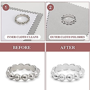 PINGMIC 6 Jewelry Polishing Cloths, Professional Silver Polishing Cloth for Jewelry Sterling Silver Gold Platinum Copper Diamond (11'' x 14'' * 2 Pcs, 4'' x 8'' *4 Pcs)