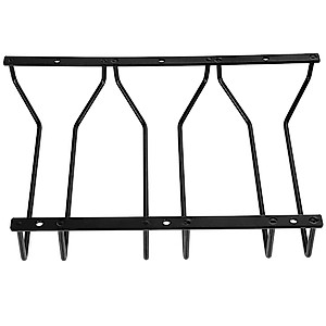 Dianoo 24CM Wine Glass Rack Under Cabinet Black, Stemware Rack, Wire Hanging Rack, Wine Glass Holder With Screws, 3 Rows