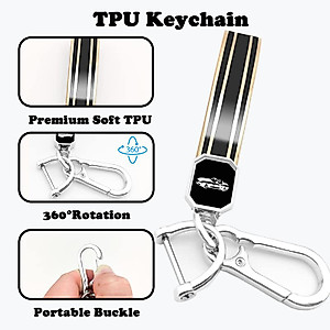 Key Fob Cover for Jeep with Keychain, Daemson Premium Soft TPU Full Protection Key Fob Case for Compass Cherokee Chrysler Challenger Dodge Grand Renegade Wrangler RAM Journey Dart Fiat Durango (Black)