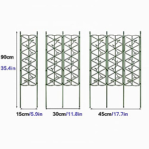 NOIRDA Garden Trellis for Climbing Plants, 90cm 120cm 150cm Outdoor Fence Climbing Frame with PE Grid, Rustproof Plant Support for Rose Ivy Vines Vegetable Flower, Green (Size : 90x30cm(35.4x11.8in))