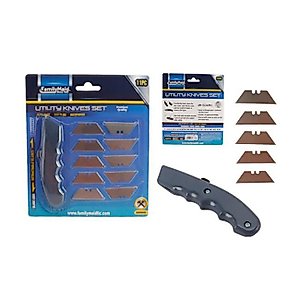 Utility Knife Set, 11/pack with 10 Replacement Blades