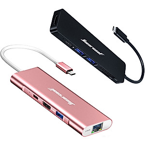 Hiearcool USB C Hub, Adapter USB C Dongle for MacBook Pro, 7 in 1 USB C to HDMI Adapter, USB C Hub,Adapter USB C Dongle for MacBook Pro, 7 in 1 USB C to HDMI Multi-port Adapter Docking Station