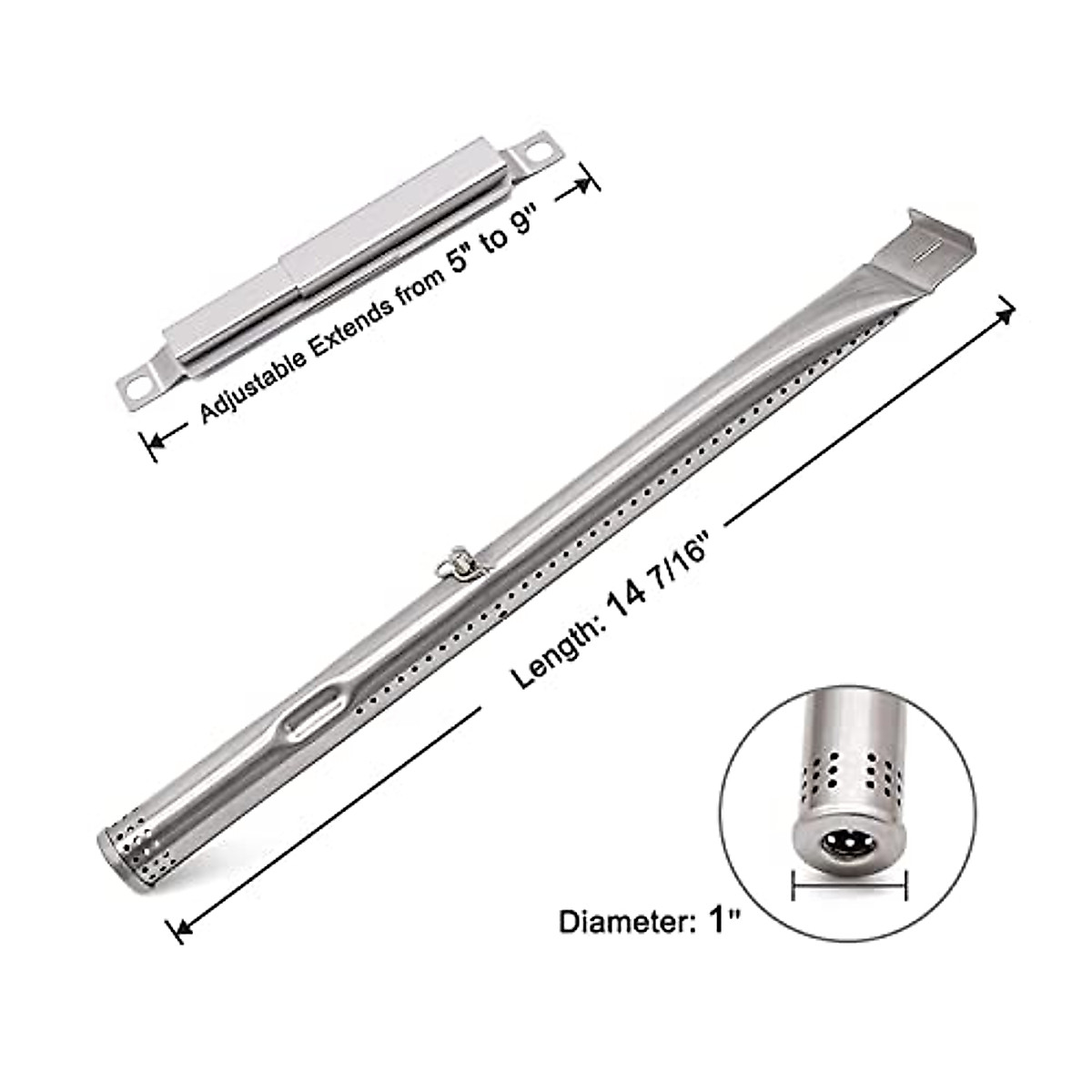Yiming Grill Replacement Parts for Charbroil 463436215, 463436214, 463439915, 463436213, 463439914 Grill Models. Grill Burner Pipe Tubes, Heat Plate Tent Shields, Carryover Tubes Replacement Kit.