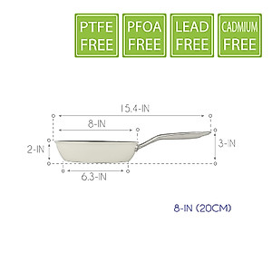 ValenCera by TeChef, Ceramic Nonstick Frying Pan Skillet Set, Nontoxic - Nontoxic - Free of PFAS, PFOA, PTFE (Frying Pan/Skillet Set, 8" and 12")
