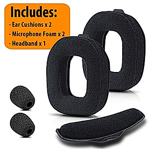 A40 TR Earpads - Replacement Ear Cushions Compatible with Astro A40 tr Headset I A40 TR Mod Kit/A40 Accessories/Headband/Microphone Foam (Soft Velour)