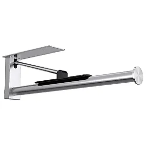 Kitchen Paper Towel Holder - One-Hand Tear Under Cabinet Stick-on Towel Rack for Hanging Paper - First Apartment Essentials Wall Mount Self Adhesive Stainless Steel Papertowel Rack, 1 Pack