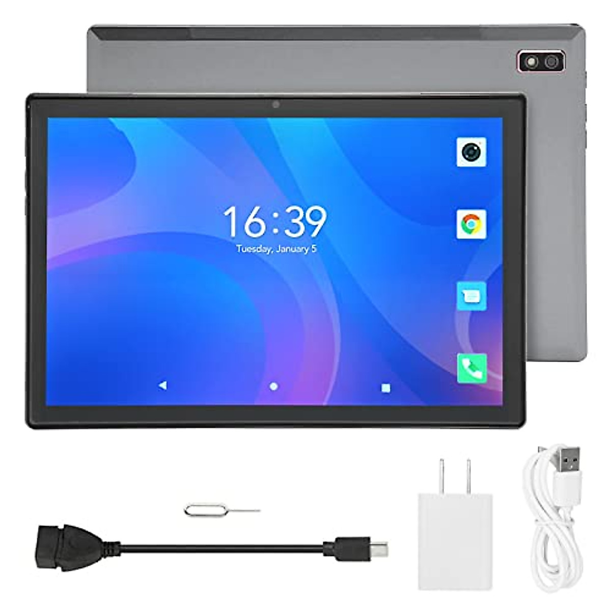 Honio 10.1 Inch Tablet, US Plug 100-240V 12GB RAM 256GB ROM Tablet PC 8MP Front 16MP Rear 12.0 (Iron Gray)