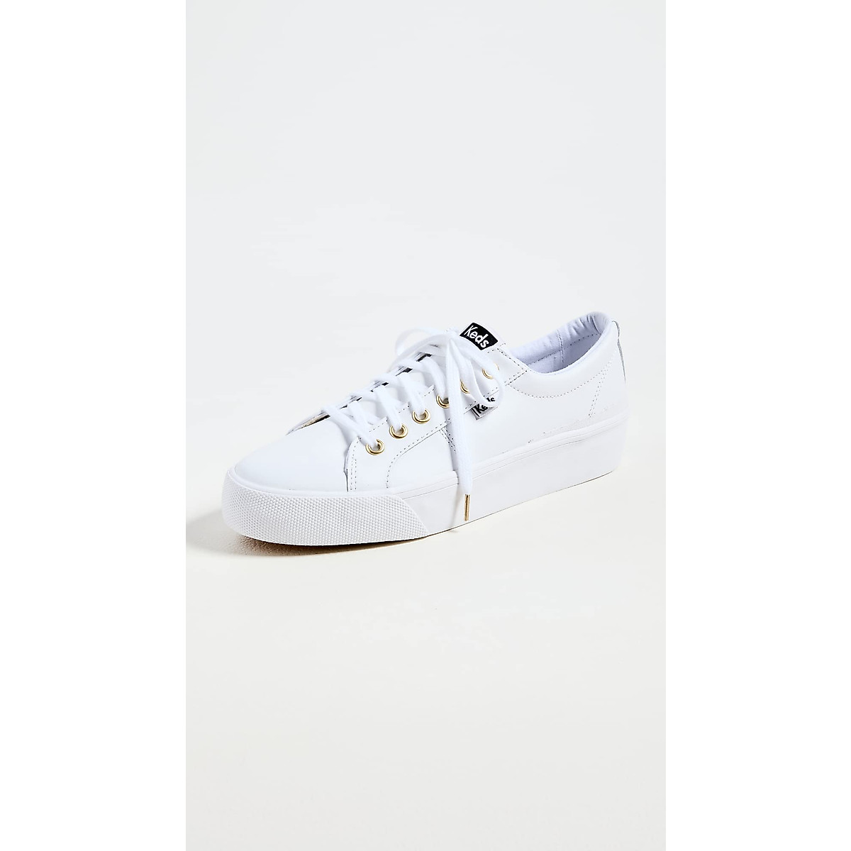 Keds Women's Jump Kick Duo Lace Up Sneaker, White/Gold, 10