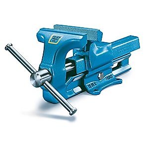Heck Industries VH100120 Heuer 120 mm Forged Iron Bench Vise, Forged Steel, Blue