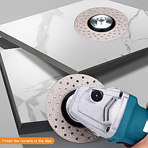 4-1/2inch Diamond Grinding Wheel Disc, Dry Cutting Diamond Blade for Angle Grinder with Dual Diamond Coverage and 5/8-11 Arbor Adaptor, Precision Cuts Grinding Polishing Granite Marble Ceramic Tile