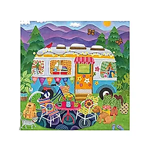 Ceaco - Happy Camper - Mountain Camper - Oversized 300 Piece Jigsaw Puzzle, 19 x 19