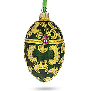 1891 Memory of Azov Royal Glass Egg Ornament 4 Inches