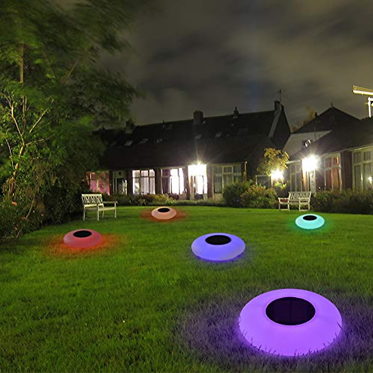 Blibly Solar LED Lights Inflatable,Swimming Pool Lights Solar Floating Light Floating Pool Lights with Multi-Color LED Waterproof Outdoor Garden Lights (L)…