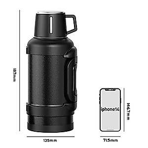 Arslo Large Coffee Thermos - Large Thermos for Hot Drinks - Vacuum Insulated Bottle With Cup - Insulated Coffee Carafe For Outdoor, Camping, Men & Women - Keeps Hot/Cold For Up To 24 Hours - 3QT/100OZ