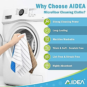 AIDEA Kitchen Towels, Absorbent Dish Towels for Kitchen, Soft Dish Towels for Home, Multi-Purpose Cloths for Household Cleaning and Drying-8PK, 12”x12”