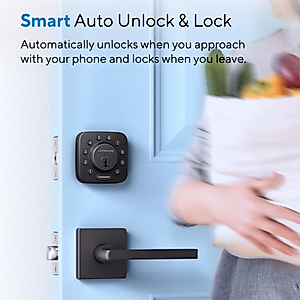 ULTRALOQ U-Bolt Bluetooth Enabled Keypad Smart 5-in-1 Keyless Entry | Smartphone App for iOS and Android | Anti-peep Code | Auto Unlock & Auto Lock | Match Home Aesthetics, Satin Nickel