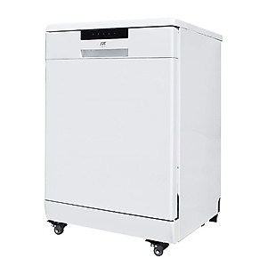 SPT SD-6513W 24″ Wide Portable Dishwasher with ENERGY STAR, 6 Wash Programs, 10 Place Settings and Stainless Steel Tub – White