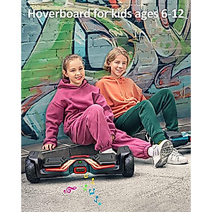 Gyroor Hoverboard for Adults and Kids,700W Motor & Solid Tires,Off Road All Terrian,Hoverboard for Adults Twith Bluetooth Speaker & LED Lights, UL2272 Certificated
