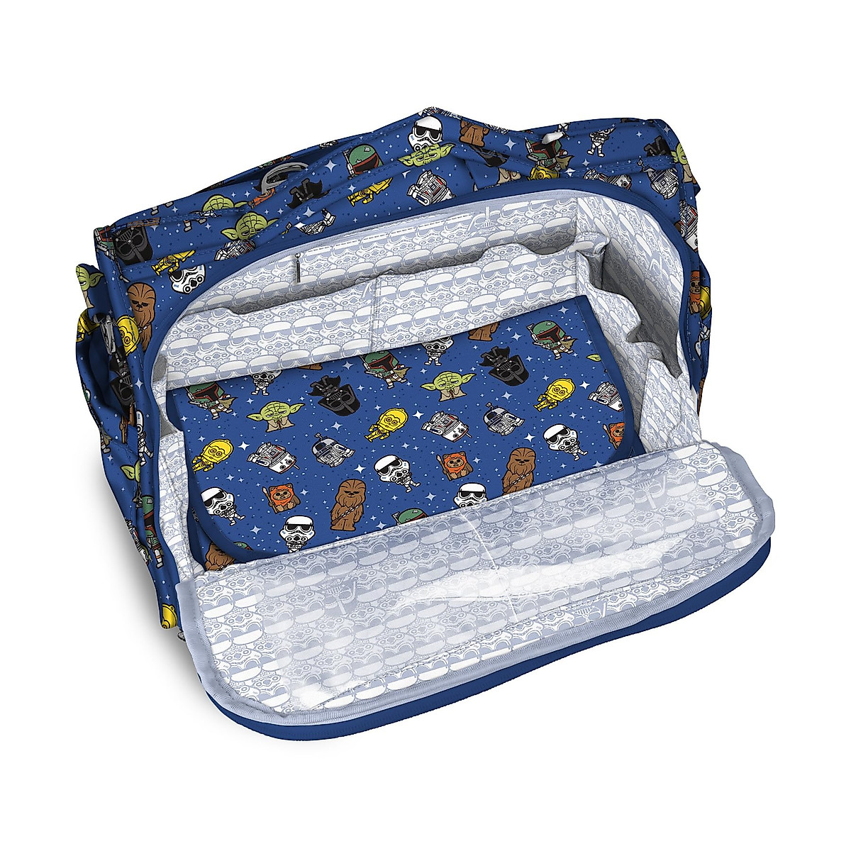 JuJuBe New! B.F.F - STAR WARS™ Galaxy of Rivals, Diaper Bag, Travel Backpack & Large Tote w/Portable Changing Pad, Stroller Hooks & Pockets for Bottles, Diapers, Pacifier, Snacks & Essentials