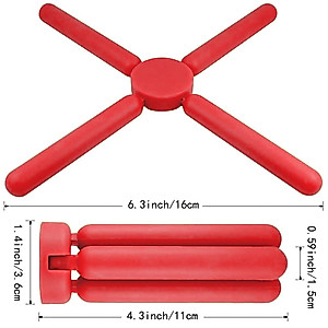 TENTA TENTA KITCHEN 5 Pack Non-Slip Foldable Silicone Trivets, SourceTon Collapsible Cross Design Silicone Trivets in Cute Colors, Silicone Pot Holder, Hot Pad, Pot Holder.
