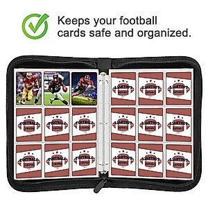 POKONBOY 9-Pocket Football Card Binder, Trading Card Holder with Sleeves Card Collectors Album Hold Up to 900 Cards, Fit for Football Cards Baseball Cards Sport Trading Cards