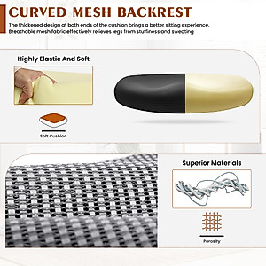 Razzor Office Chair, Comfy Desk Chair for Bedroom, Swivel Computer Desk Chair with Rolling Wheels, Armless Office Chair with Mesh Back Support, Adjustable Height Computer Chair for Home, Black