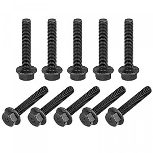 uxcell M6-1x35mm Hex Serrated Flange Bolts 10.9 Grade Carbon Steel Screws 30pcs