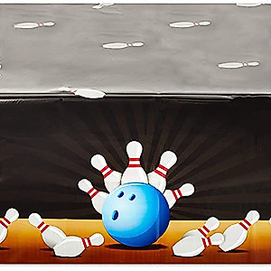 BLUE PANDA Bowling Tablecloth for Birthday Party (54 x 108 in, 3 Pack)